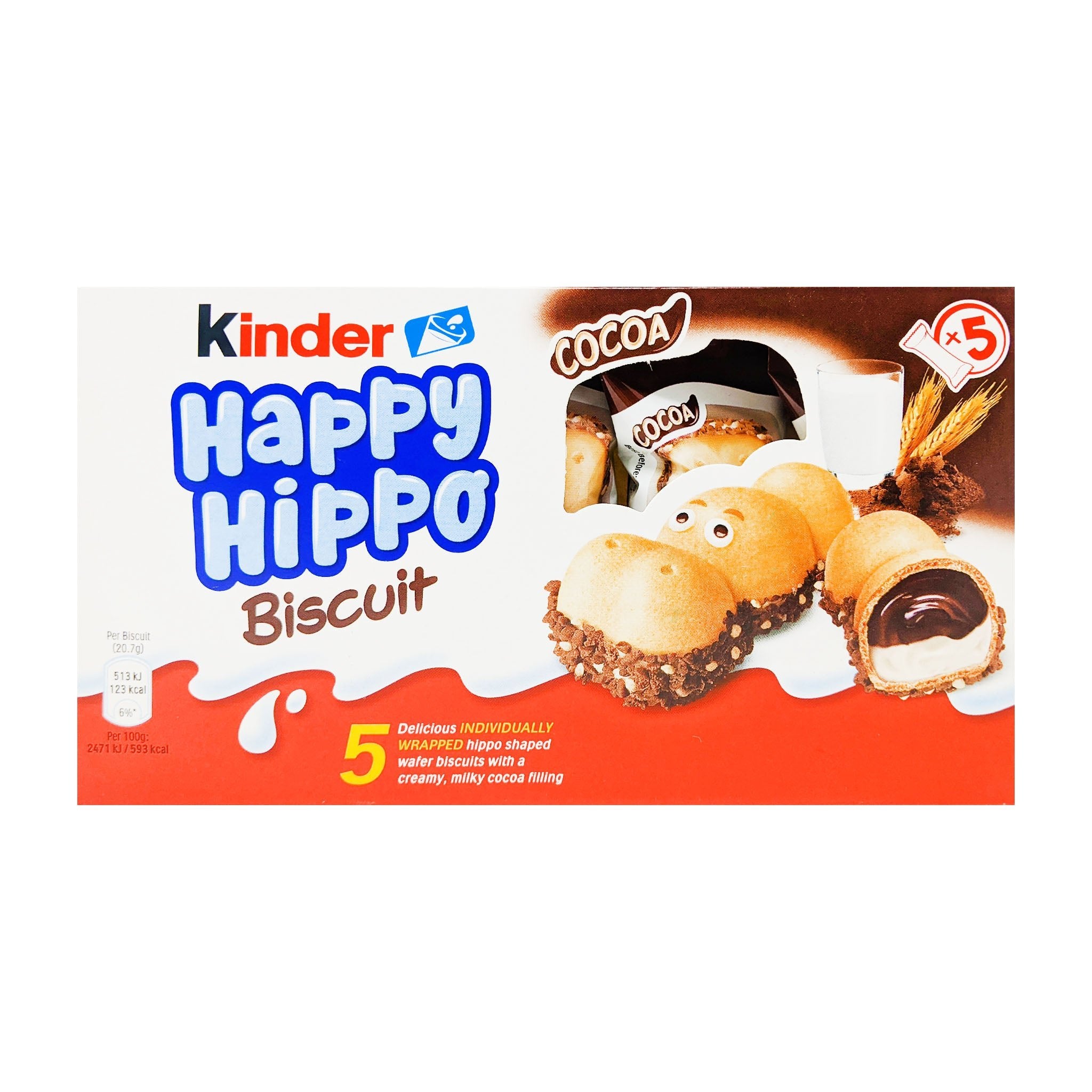 Kinder Happy Hippo Cocoa Biscuit 5 Pack (5 x 20.7g) – Blighty's British ...