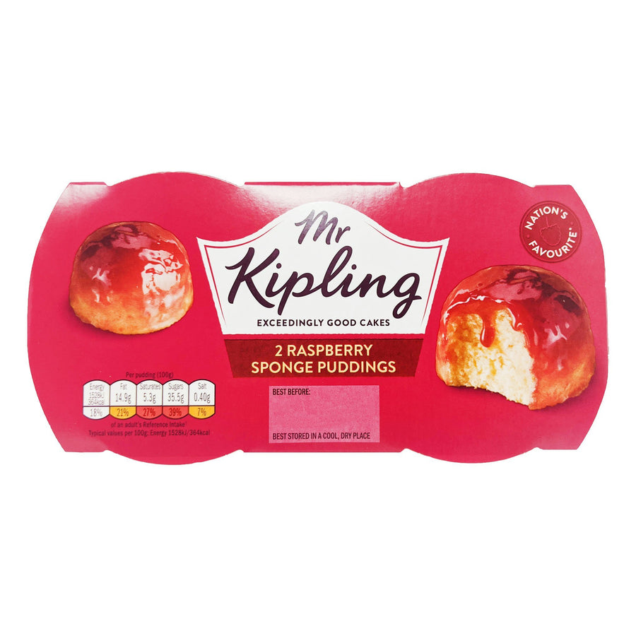 Mr Kipling 2 Raspberry Sponge Puddings (2 x 95g) – Blighty's British Store