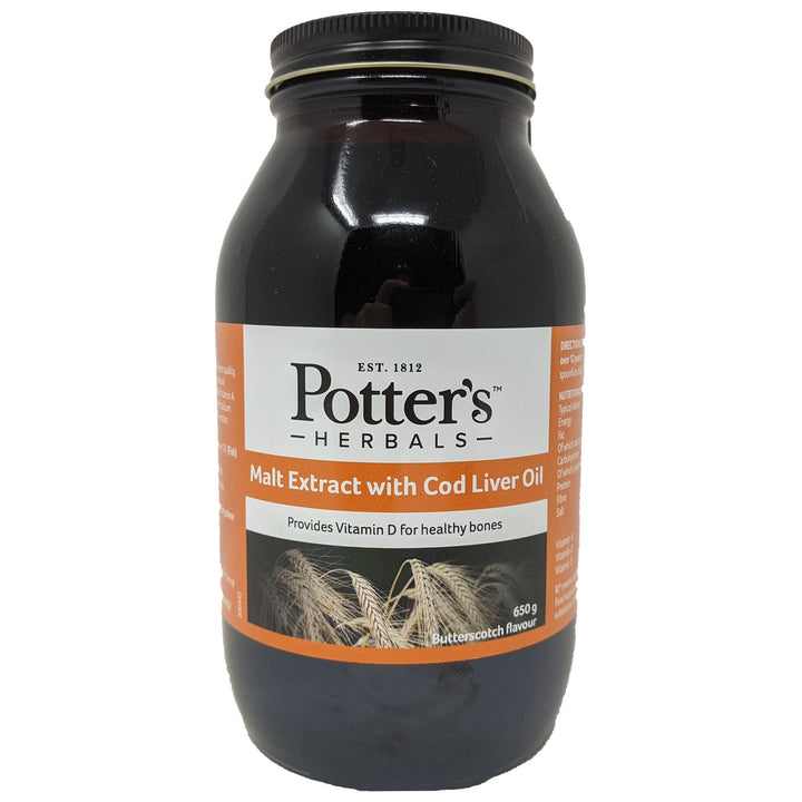 Potter's Herbals Malt Extract with Cod Liver Oil Butterscotch Flavour ...