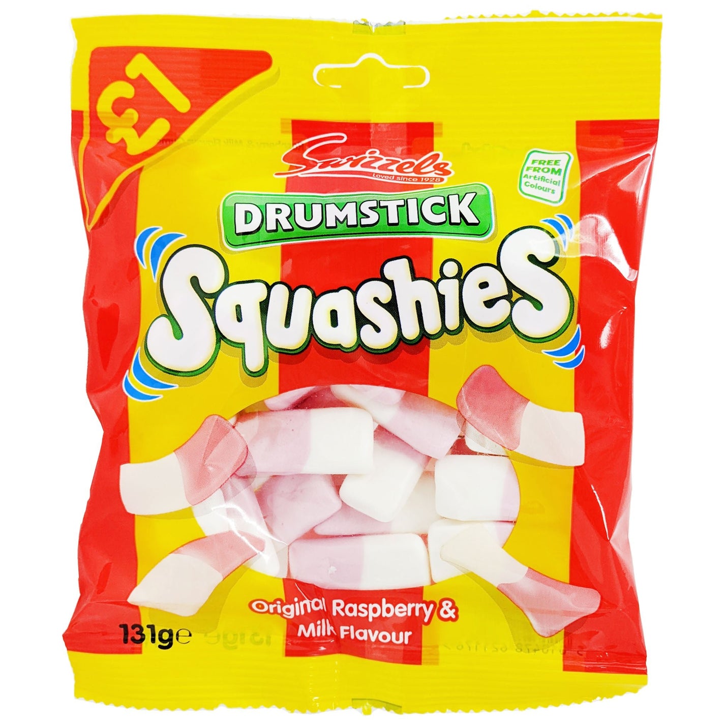Swizzels Drumstick Squashies Original Raspberry & Milk Flavour 120g ...